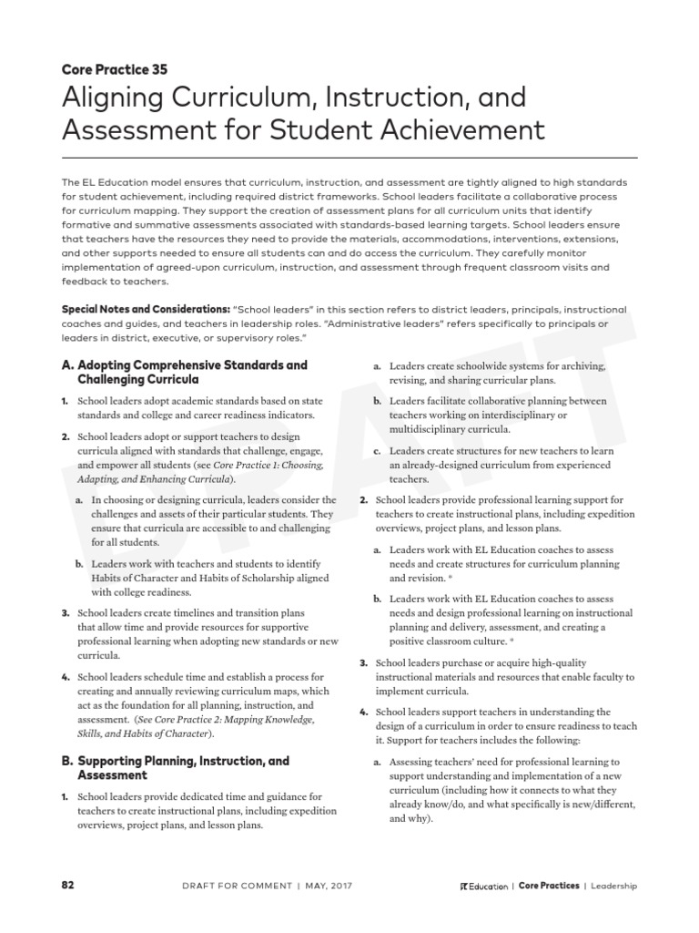 CP 35 Beta Aligning Curriculum Instruction and Assessment For Student Achievement 2017 | PDF ...