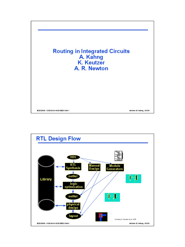 Routing in Integrated Circuits A. Kahng K. Keutzer A. R. Newton | PDF ...
