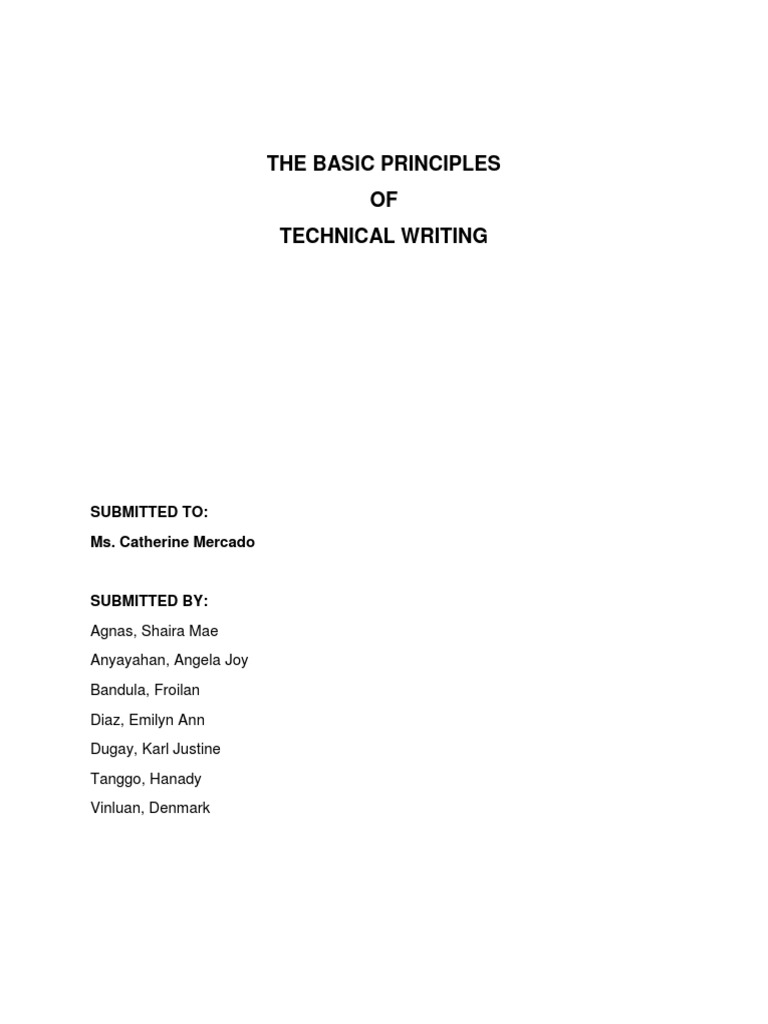 Principles of Technical Writing | PDF | Writers | Writing