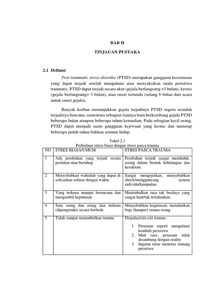 Bab 2 PTSD | PDF