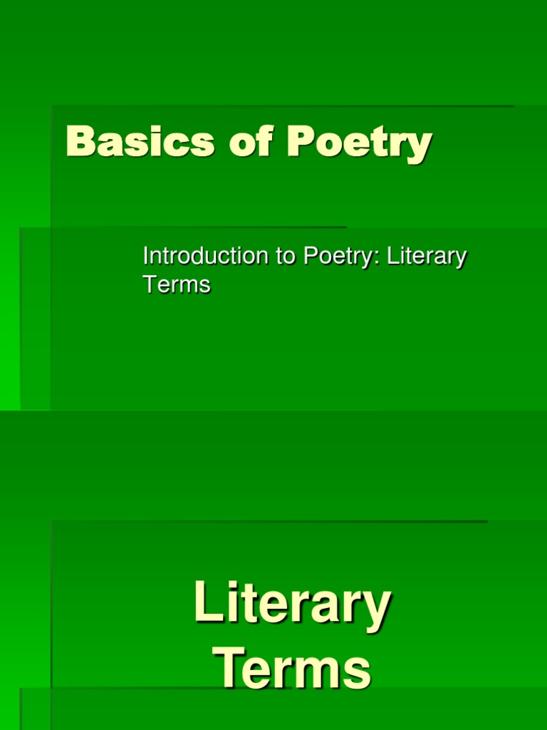 Basics of Poetry: Introduction To Poetry: Literary Terms | PDF | Metre ...