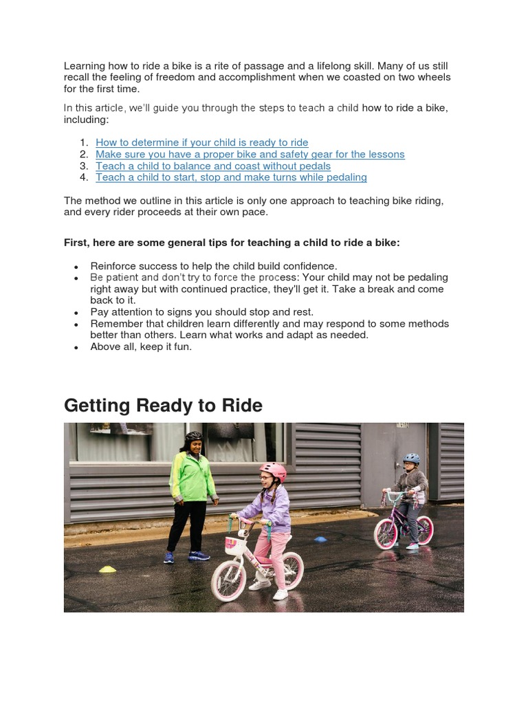 How To Ride A Bike | PDF | Tire | Outdoor Recreation