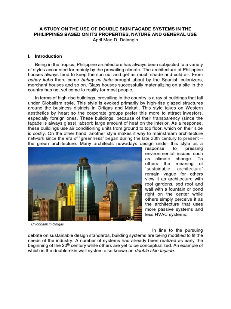 A Study On The Use of Double Skin Facade | PDF | Window | Building ...