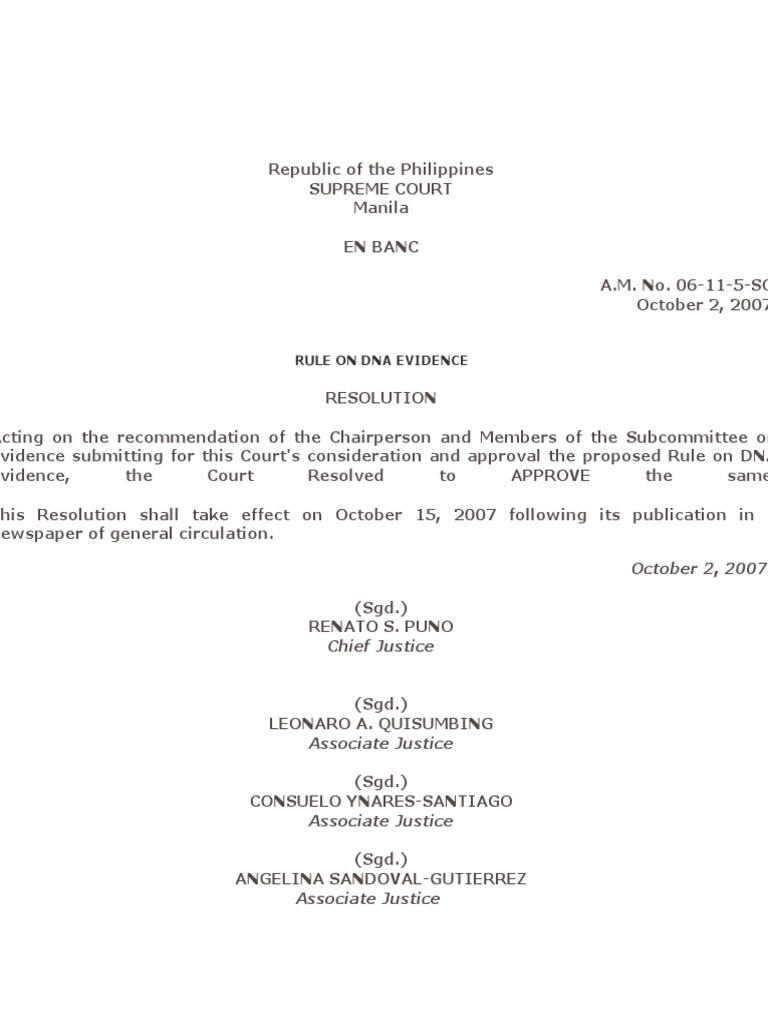 Rule On Dna Evidence | PDF | Dna Profiling | Scientific Method