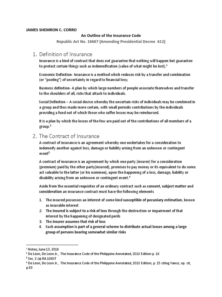 Overview of the Philippine Insurance Code | PDF | Insurance | Mortgage Law