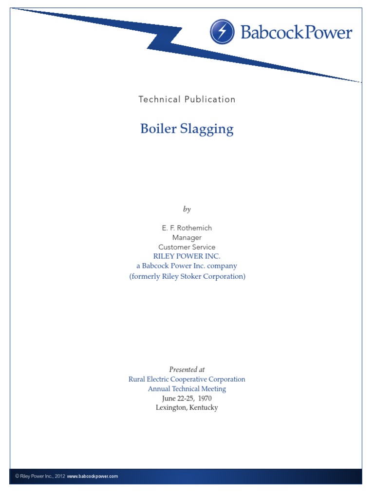 Boiler Slagging: Technical Publication | PDF