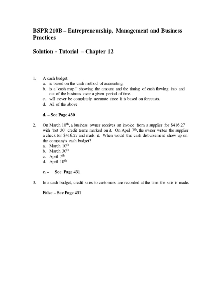 Solution - Tutorial On Chapter 12 | PDF | Receipt | Credit