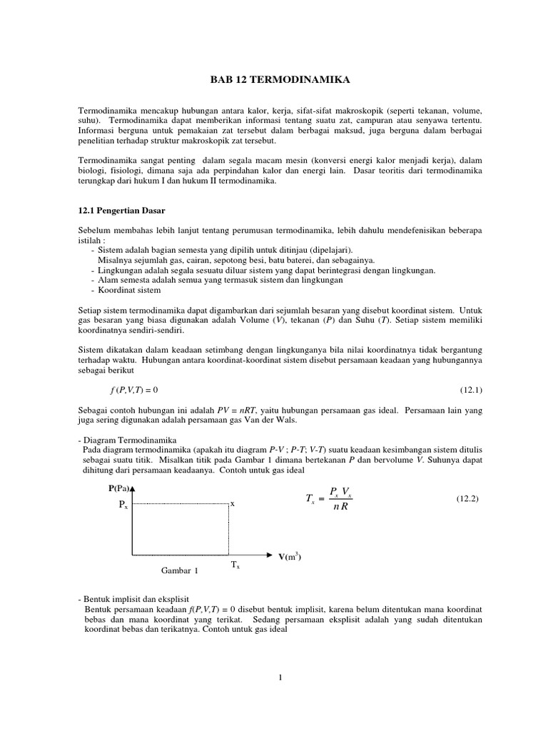 Fisika DasaR BAB 12 Termodinamika PDF | PDF