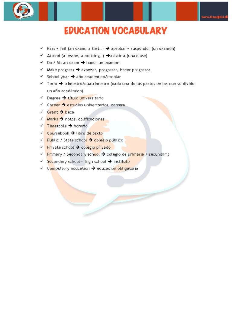 Education Vocabulary Exercises PDF | PDF | Test (Assessment) | Learning