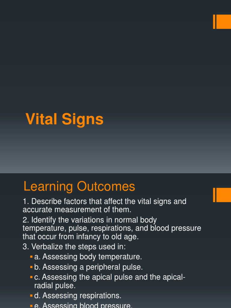 Vital Signs | PDF | Fever | Breathing