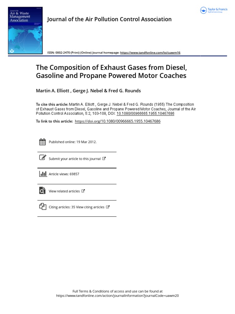 The Composition of Exhaust Gases From Diesel Gasoline and Propane ...