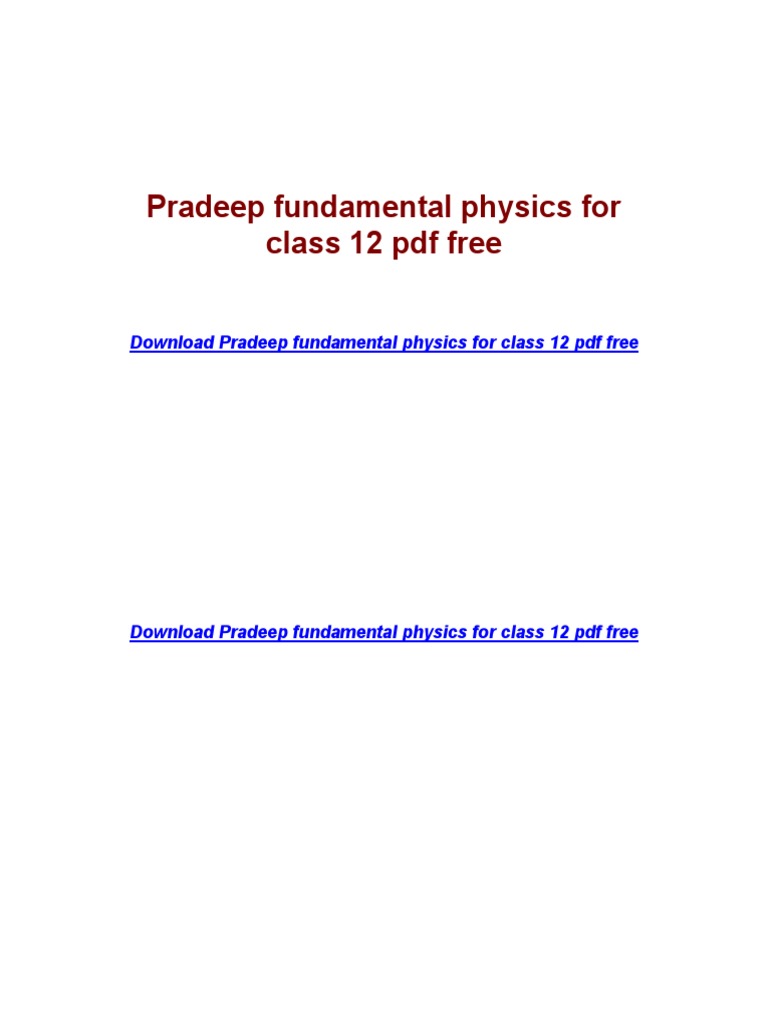 Pradeep Physics Class 12 PDF Free | PDF | Operating System Families ...