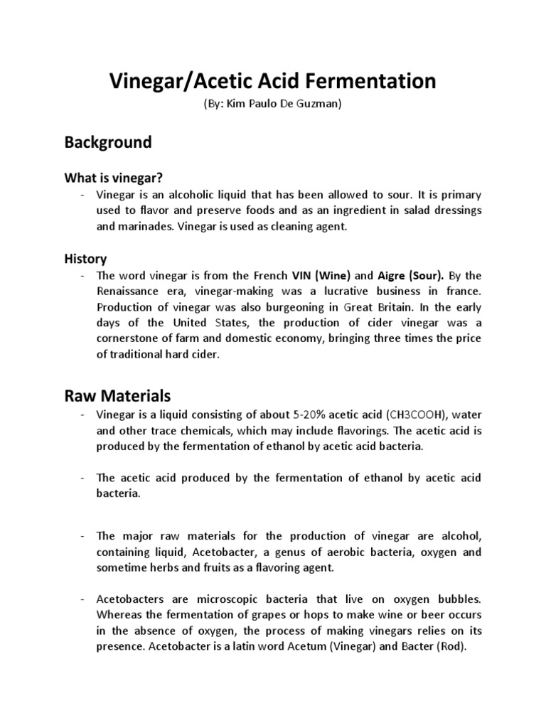 Acetic Acid Fermentation