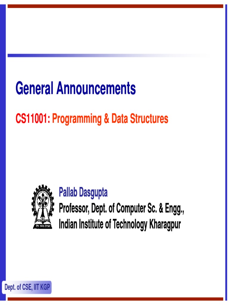 General Announcements General Announcements: Programming & Data ...