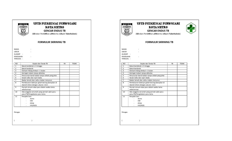 Formulir Skrining TB Umum | PDF