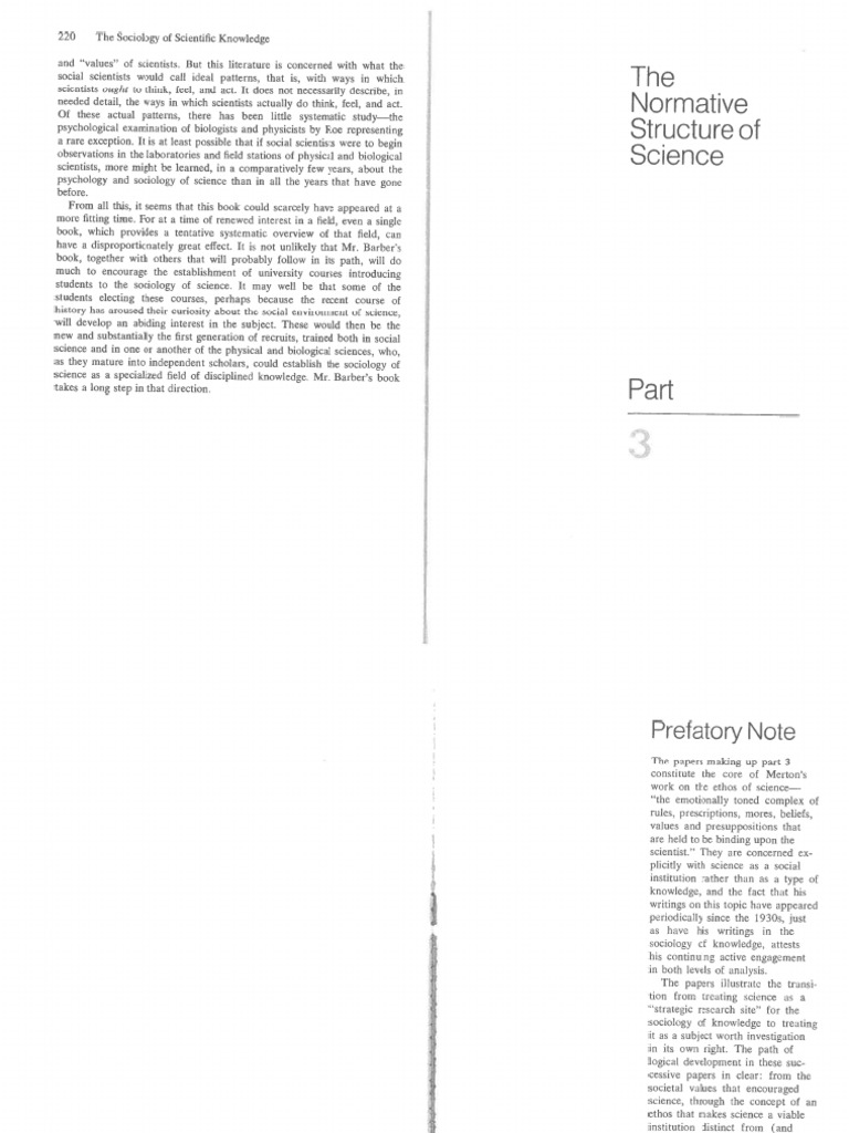 Merton - The Normative Structure of Science | PDF