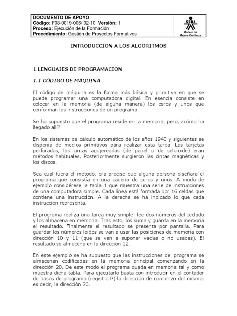 Introduccion A Los Algoritmos | PDF | Programa de computadora ...