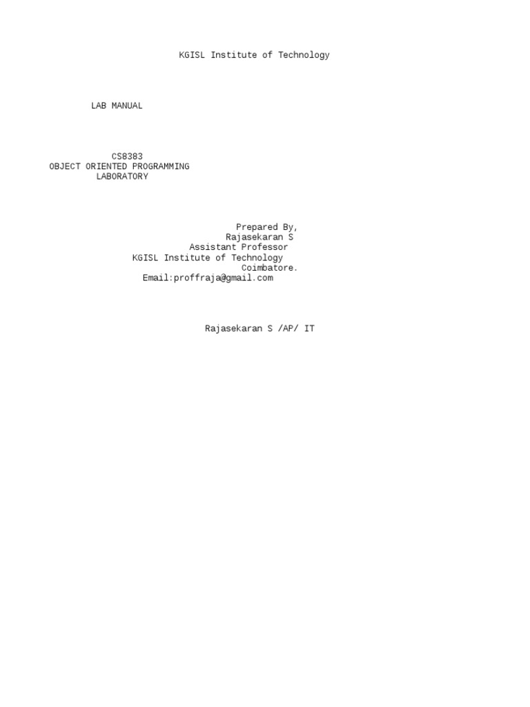 KGISL Institute of Technology | PDF | Computer Programming | Software