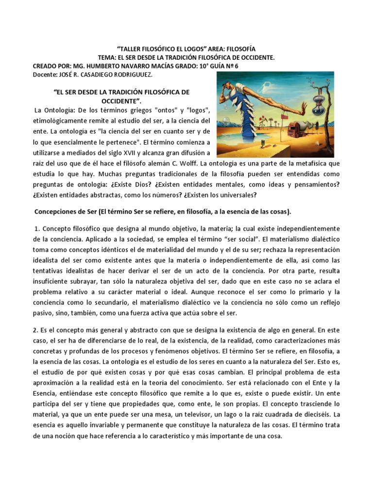 Ontología: El Ser en Occidente | PDF | Metafísica | Existencia