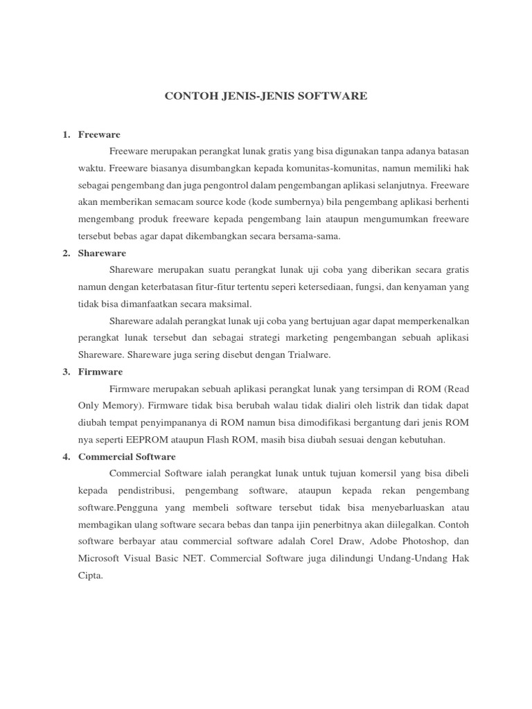 Jenis-jenis software dalam | PDF