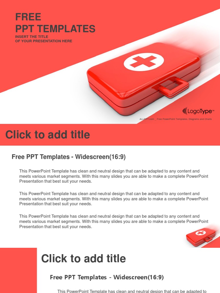 First Aid Kit PowerPoint Templates Widescreen | PDF