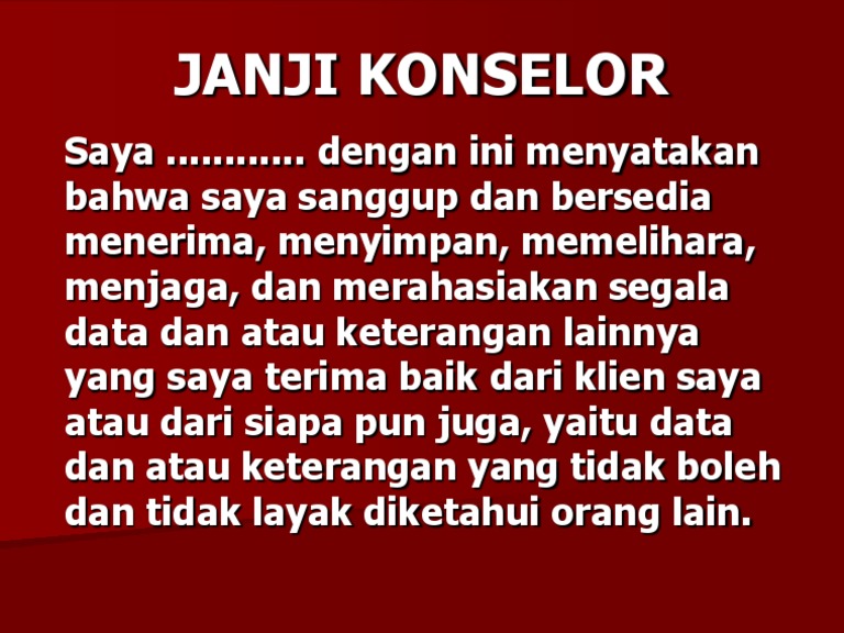 Janji Konselor | PDF