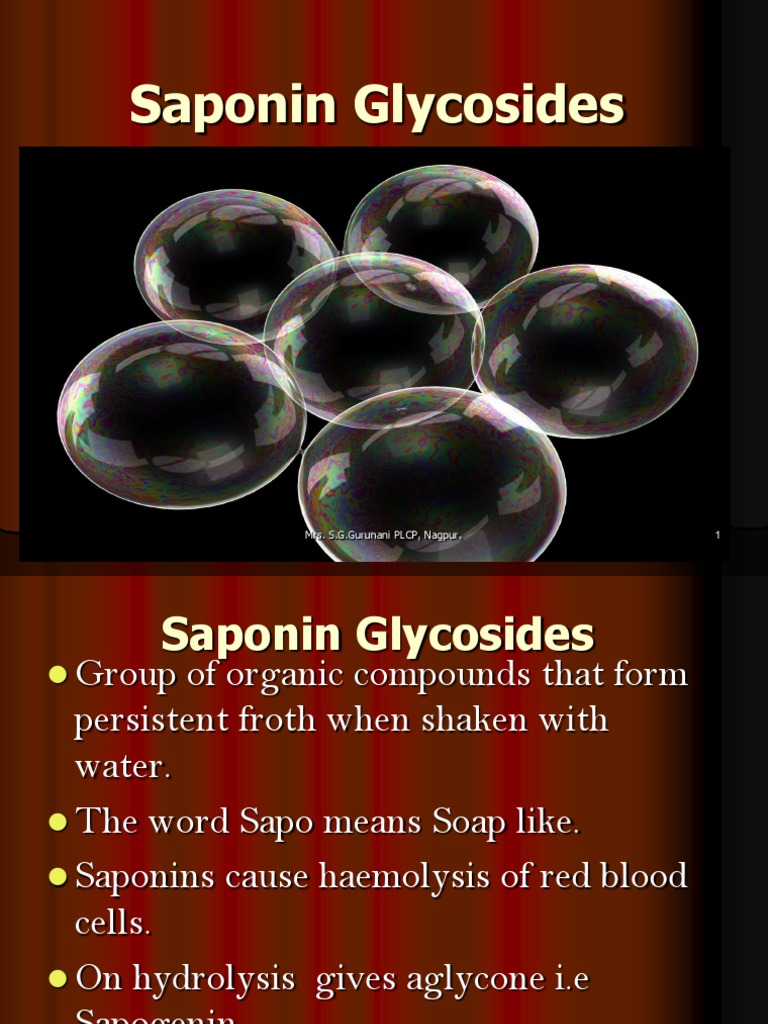 Glycosides Saponin 24 July | PDF | Steroid | Plants