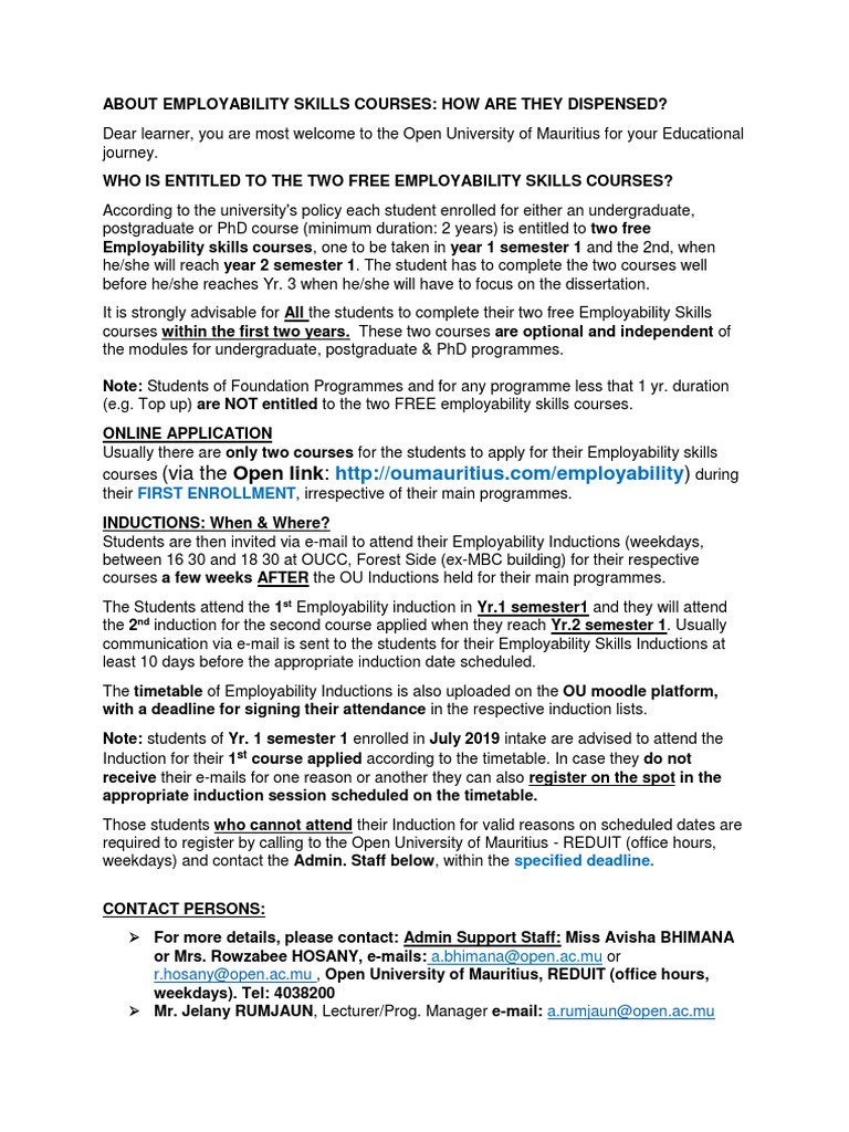 About Employability Skills Courses | PDF | Postgraduate Education ...