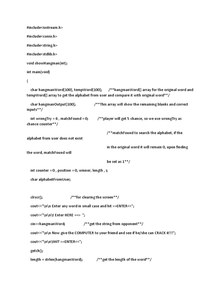 Hangman | PDF | Computer Programming | Areas Of Computer Science
