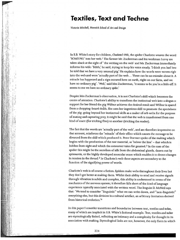 Textiles Text and Techne | PDF