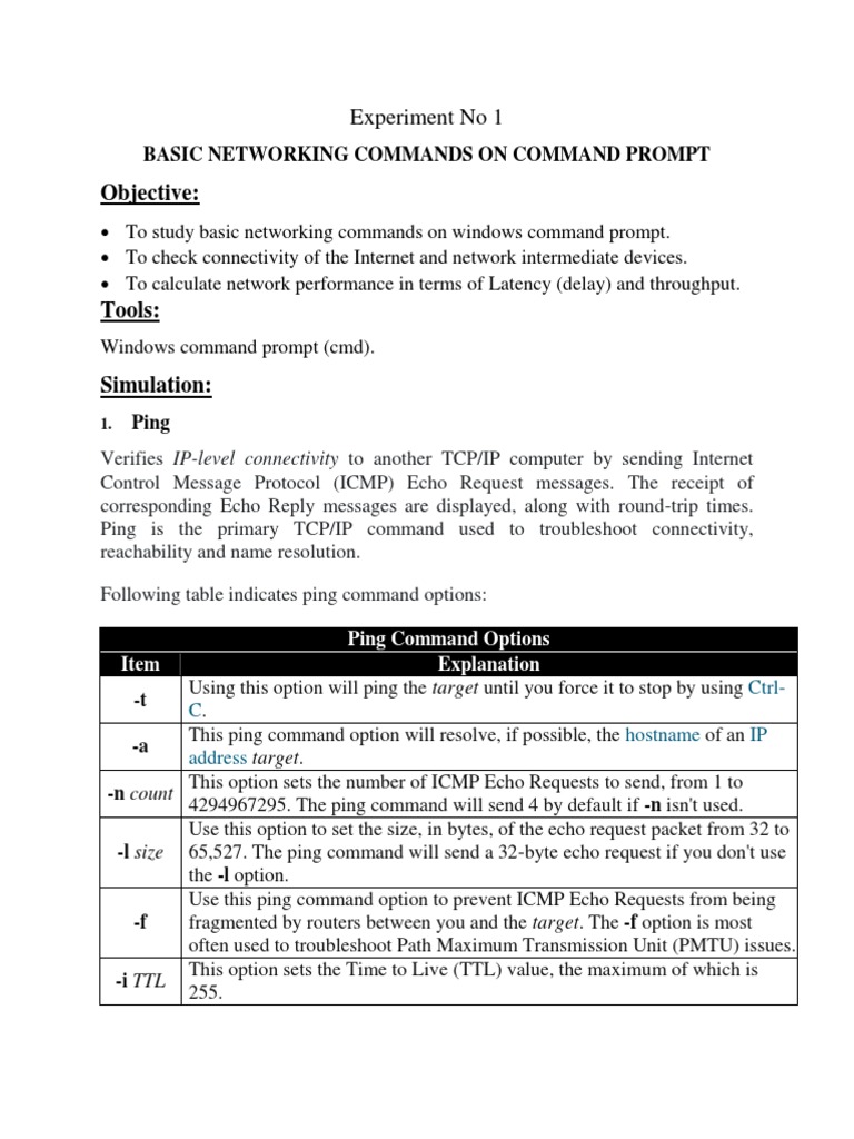 Lab 1 Handout | Download Free PDF | Ip Address | Internet Protocol Suite