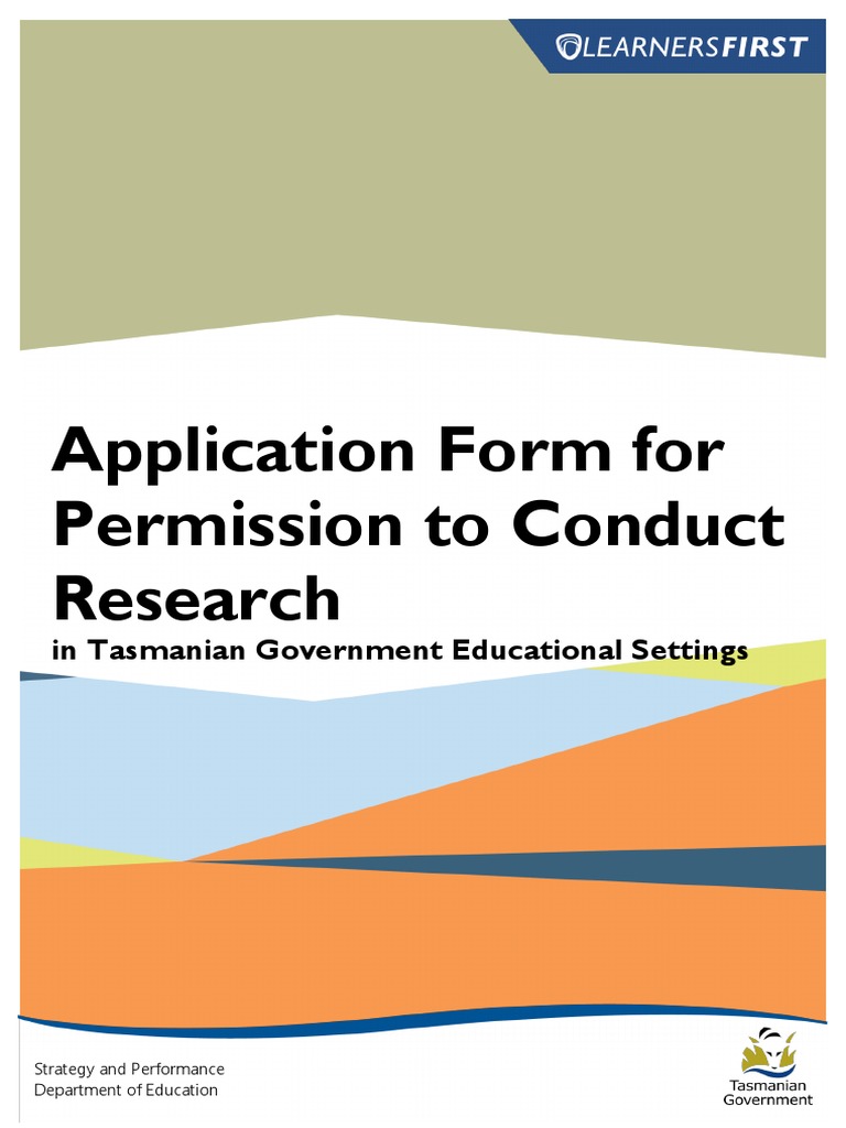 Application Form For Permission To Conduct Research: in Tasmanian ...