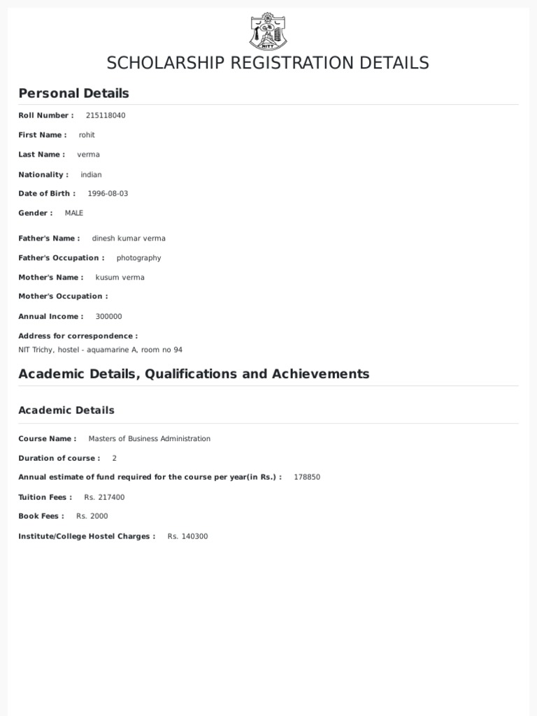 Scholership Form | PDF | Learning | Academia