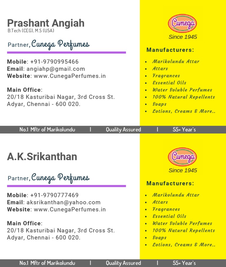 Prashant Angiah: Cunega Perfumes | PDF