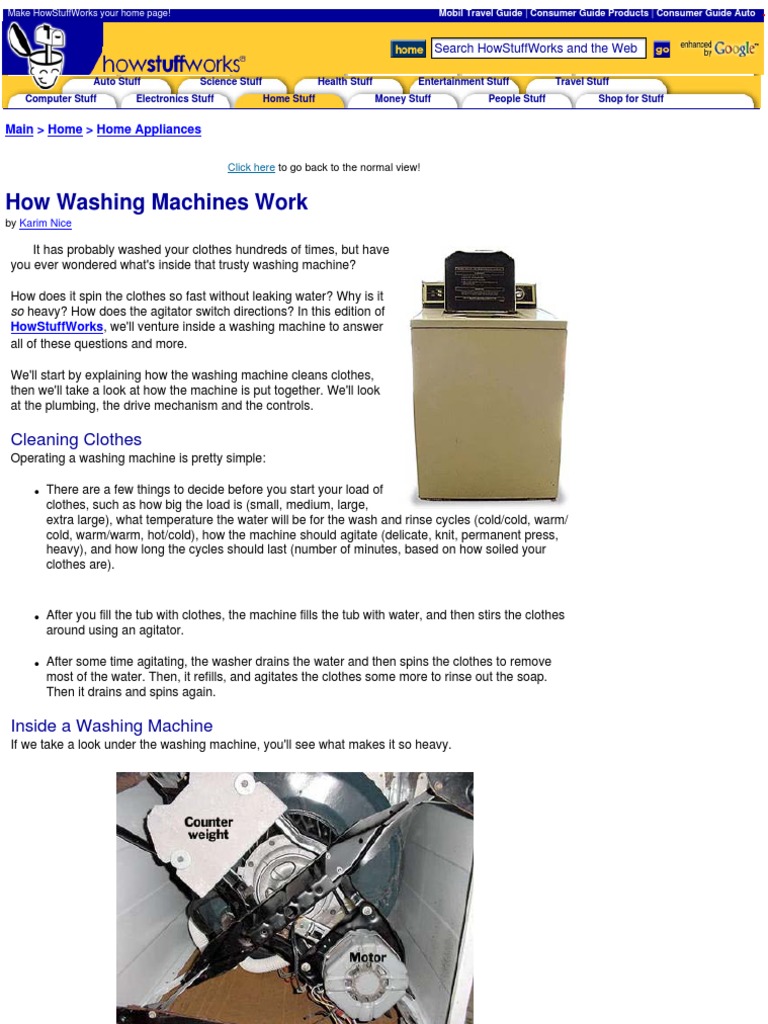 How Stuff Works-Washing Machines-How They Work PDF | PDF | Washing ...