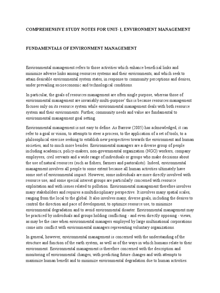 Unit I Comprehensive Study Notes | PDF | Ecosystem | Food Web