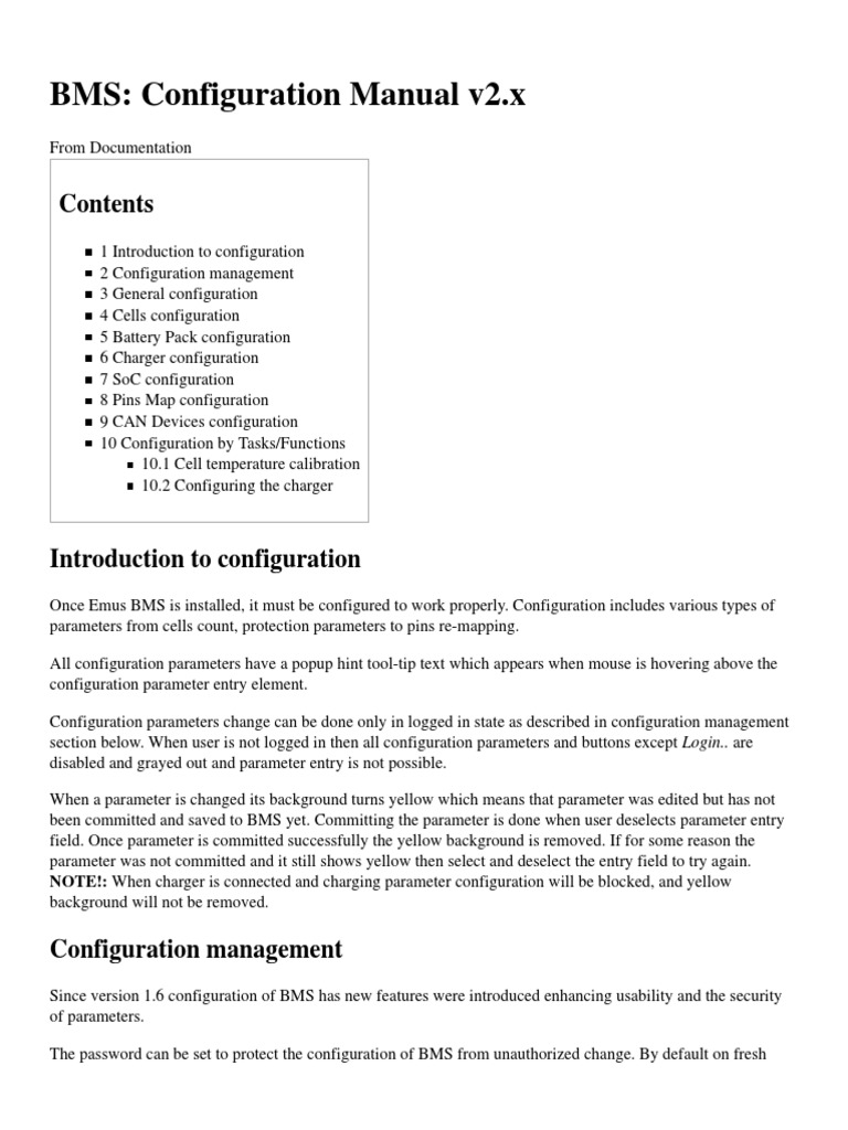 BMS Configuration Manual v2 | PDF | Battery Charger | Password
