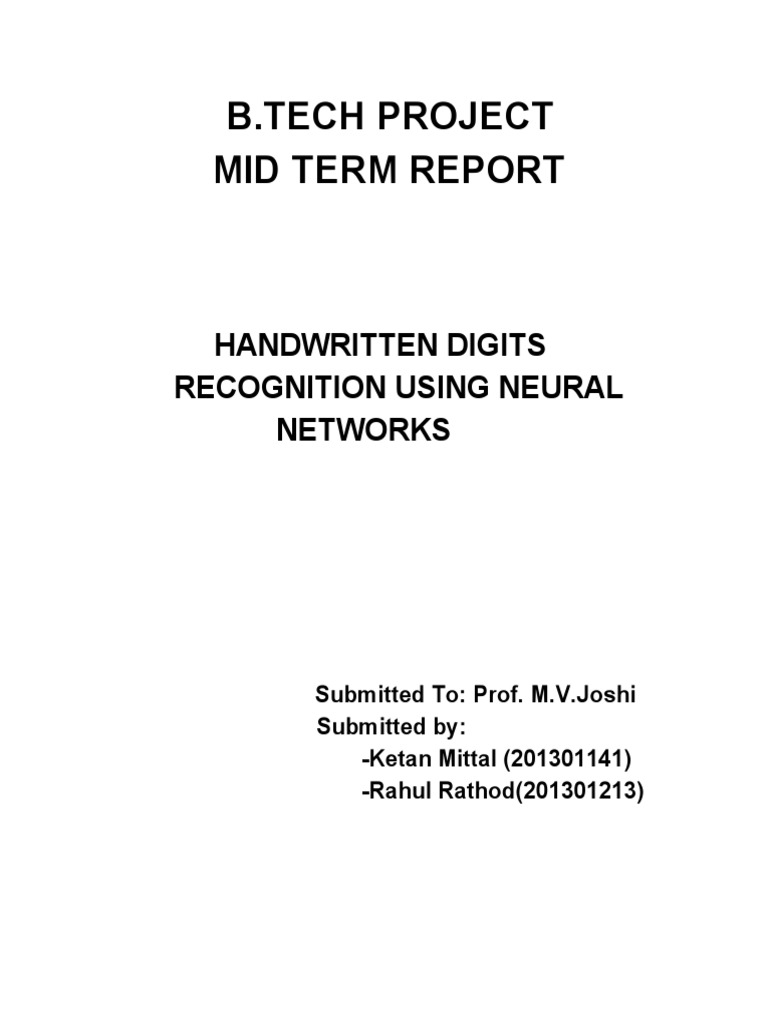 BTP Project Report | PDF | Artificial Neural Network | Statistical ...