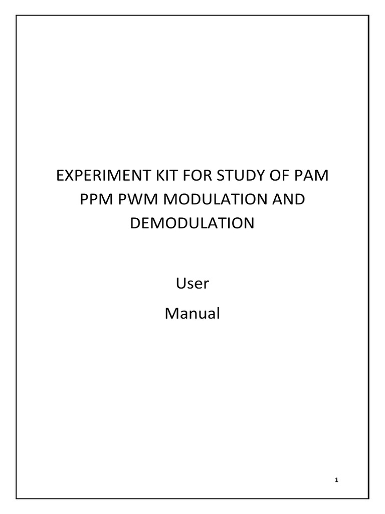 Experiment Kit For Study of Pam PPM PWM Modulation and Demodulation ...
