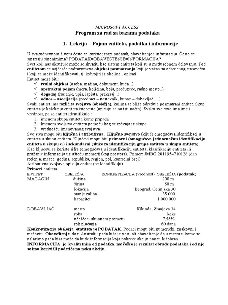 Microsoft Access Skripta | PDF