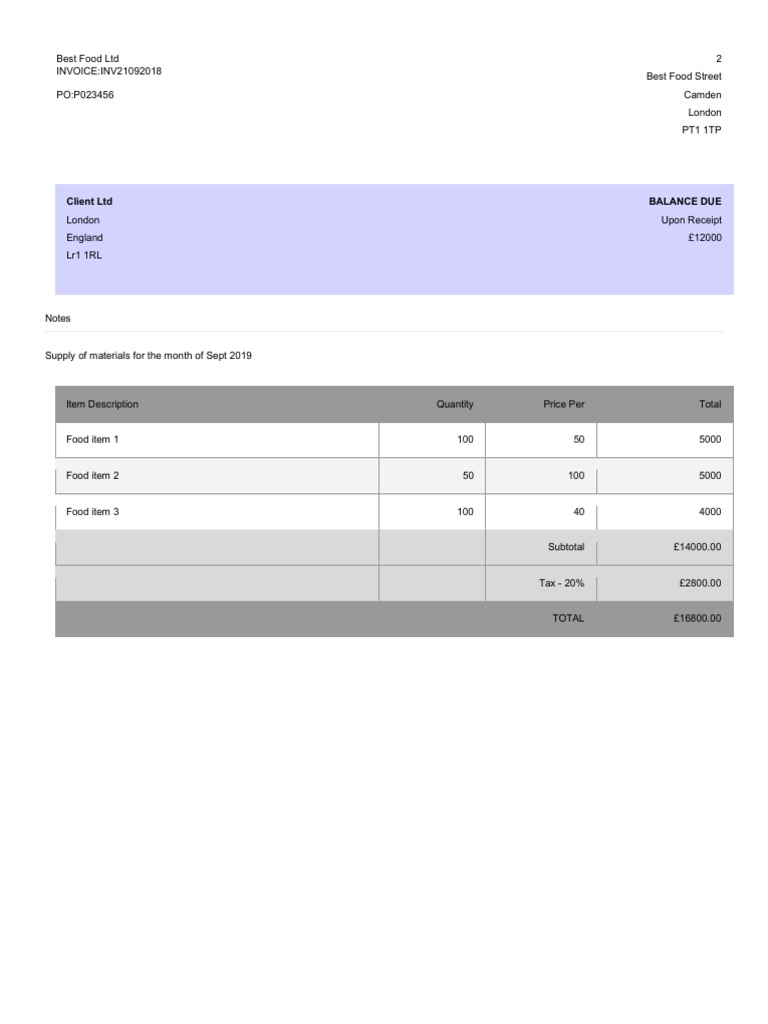 Sample Invoice 2 | PDF