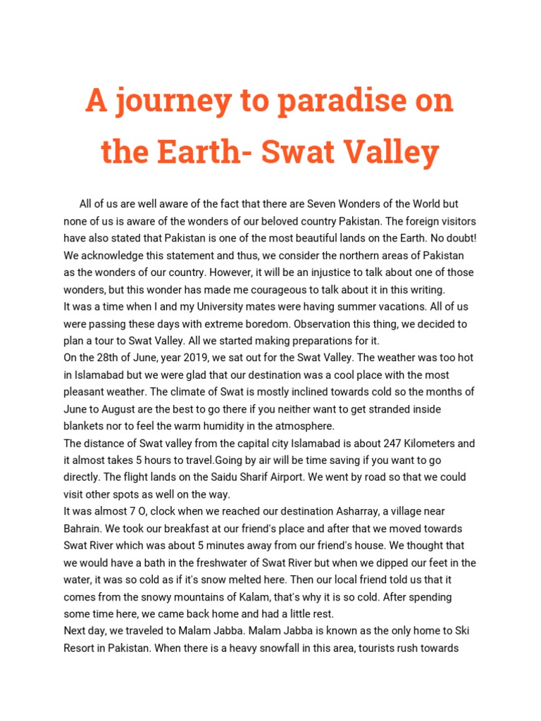 A Journey To Swat | PDF | Meteorology | Physical Geography