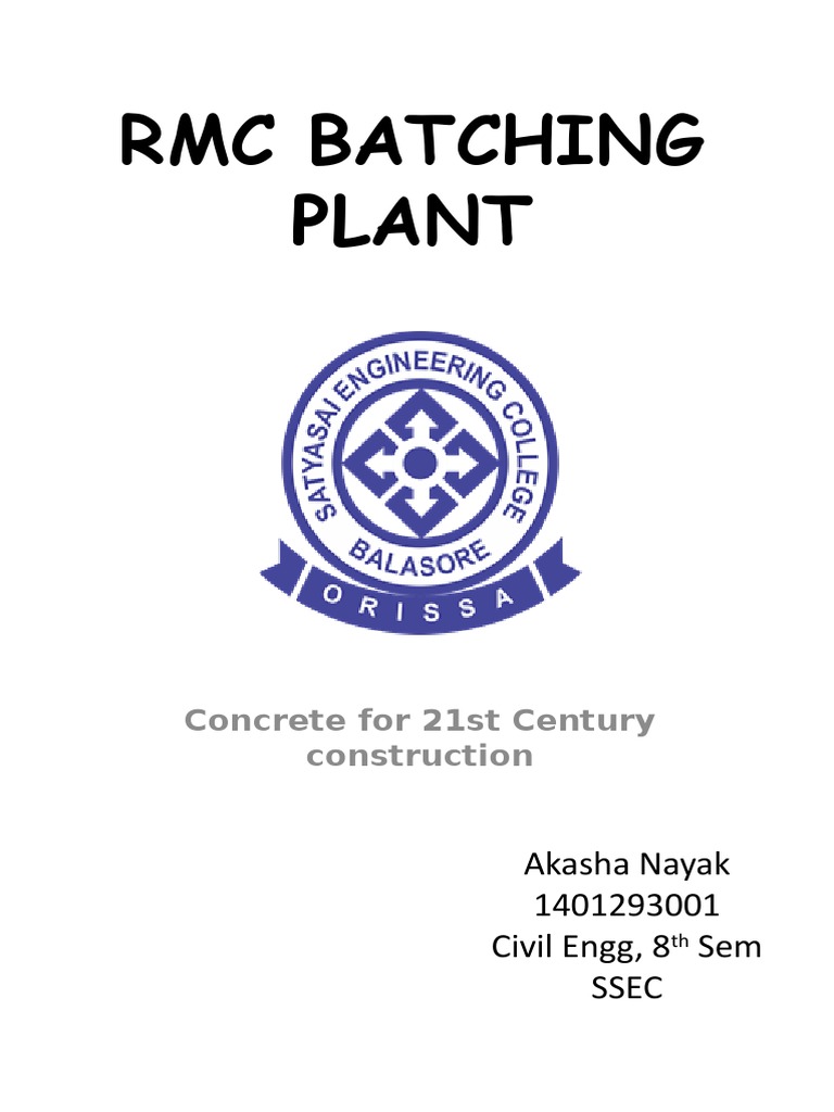 RMC Batching Plant | PDF | Concrete | Building Engineering