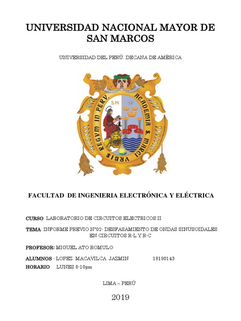 INFORME PREVIO Circuitos Electricos II - 02 | PDF | Inductor | Corriente eléctrica