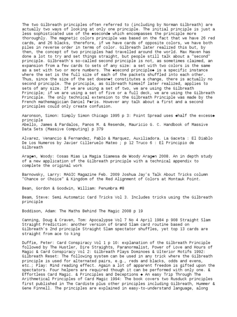 Gilbreath Principle | PDF | Magic (Illusion) | Gaming Devices