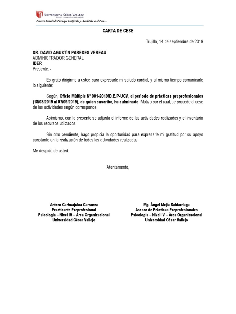 Carta de Cese | PDF