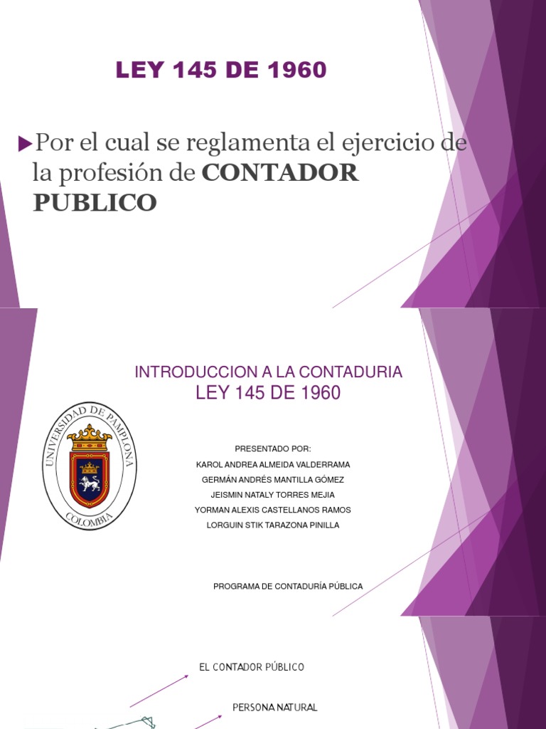 LEY 145 DE 1960 L | PDF | Contador | Gobierno