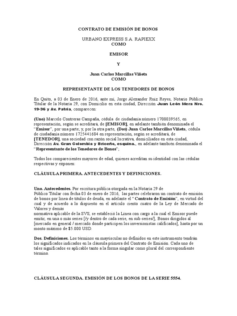 Formato Bono | PDF | Interés | Bonos (Finanzas)