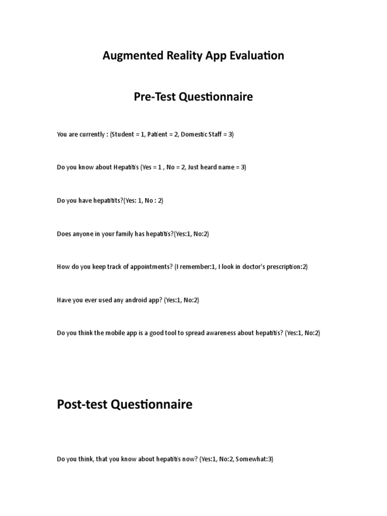 App Evaluation Questionnaire | PDF