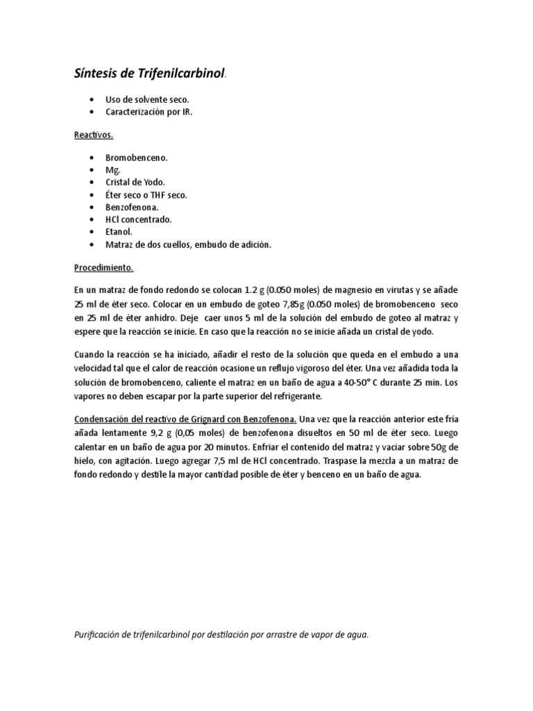 Trifenil Carbinol | PDF